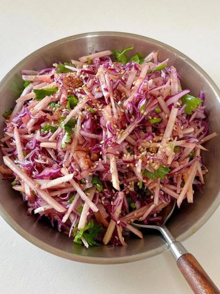 紫橄榄菜怎么凉拌_紫橄榄菜凉拌做法-第3张图片-山城妙识