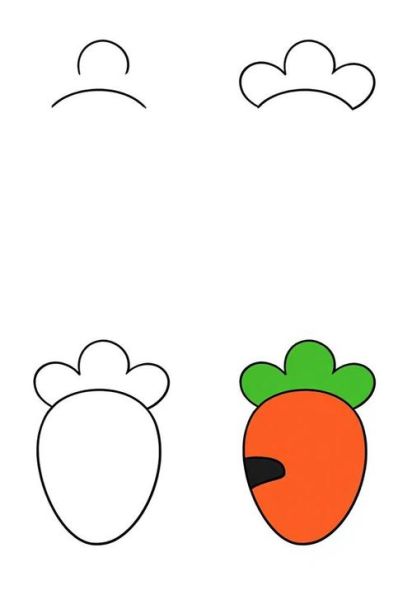 萝卜简笔画怎么画_萝卜涂色步骤图解-第3张图片-山城妙识 萝卜简笔画怎么画_萝卜涂色步骤图解-第3张图片-山城妙识
