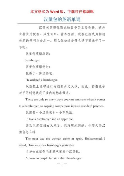 汉堡包的英语怎么写单词_hamburger发音技巧-第1张图片-山城妙识