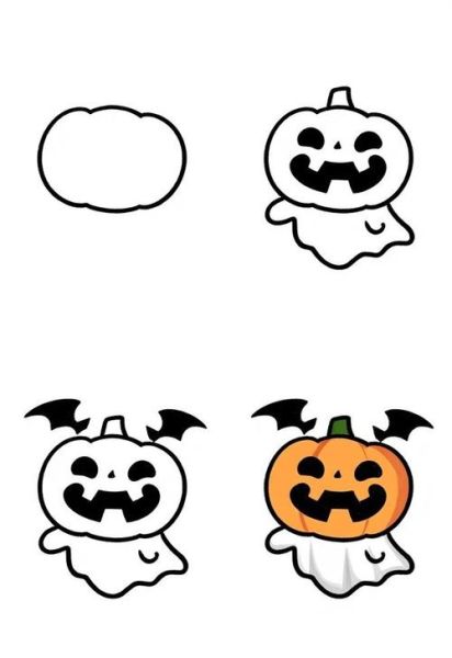 万圣节简笔画彩色怎么画_万圣节彩色简笔画教程-第2张图片-山城妙识 万圣节简笔画彩色怎么画_万圣节彩色简笔画教程-第2张图片-山城妙识